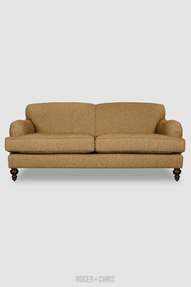Basel tight-back English roll-arm sofa in Cortlandt Wheat stain ...